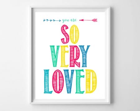 You Are Loved: Colorful Inspirational Printable Wall Art Set of Kids ...