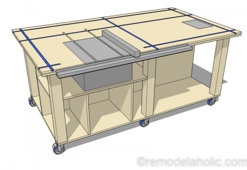 Table Saw Workbench Building Plans with Rockler T-Track System ...