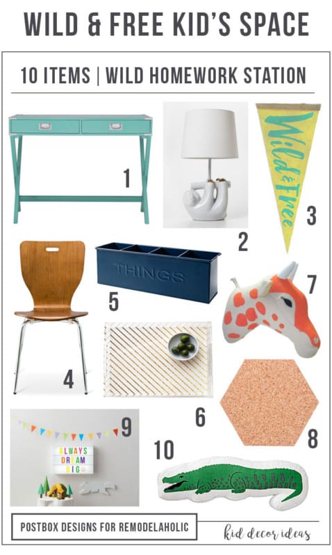 Create a Chic Neutral Small Space Homework Station | Remodelaholic