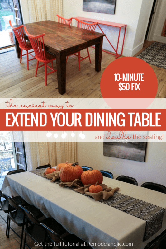How To Hack A Bigger Dining Table For Thanksgiving Remodelaholic How To Hack A Bigger Dining Table For Thanksgiving Remodelaholic