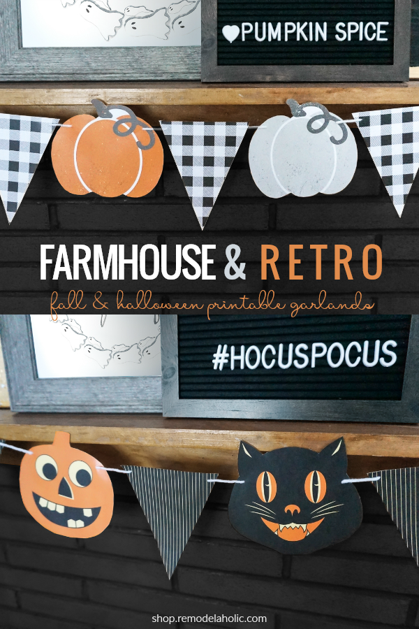 Printable Pumpkin Bunting Garland for a Farmhouse Fall or Retro ...