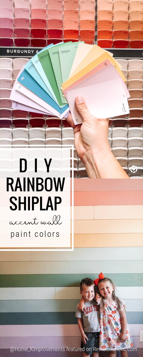 How to Paint a Rainbow Shiplap Wall | Remodelaholic