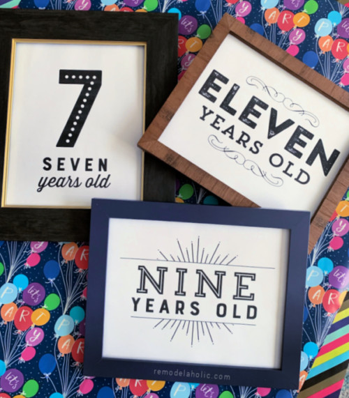 Printable Birthday Signs for Easy Photo Shoot Ideas | Remodelaholic