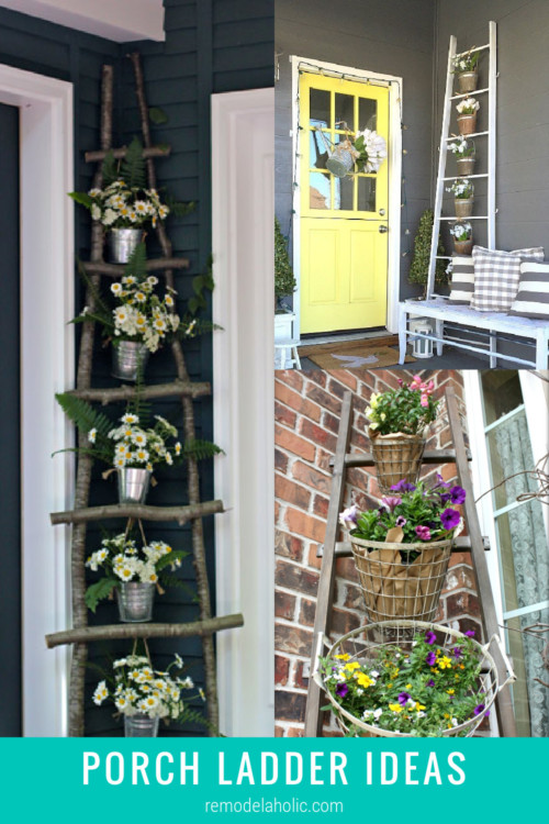 9 Ladder Decor Ideas for Your Porch and Yard | Remodelaholic