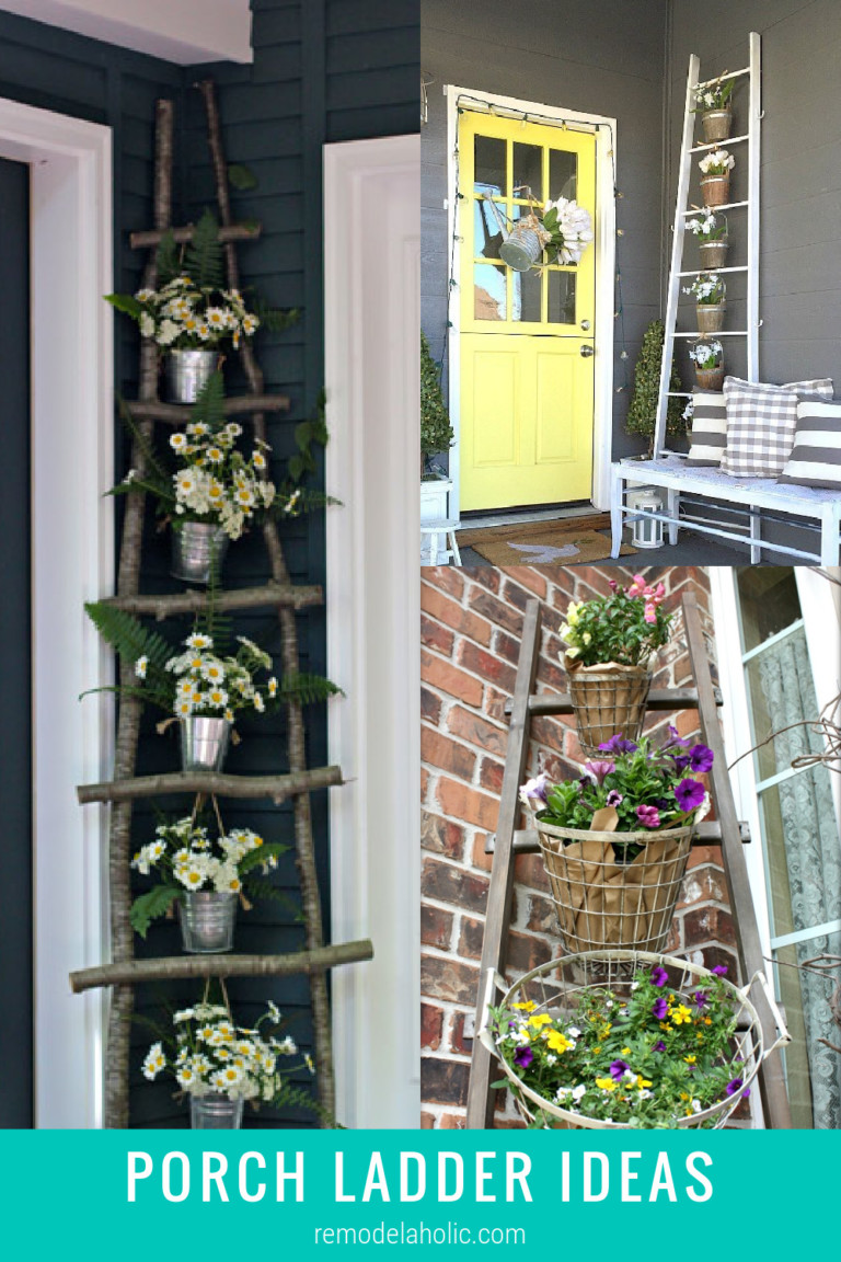 9 Ladder Decor Ideas for Your Porch and Yard | Remodelaholic