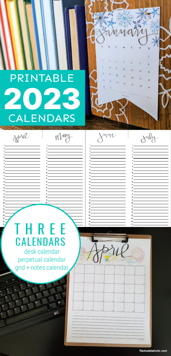 2023 Monthly Calendar Printable Set and Birthday Calendar | Remodelaholic