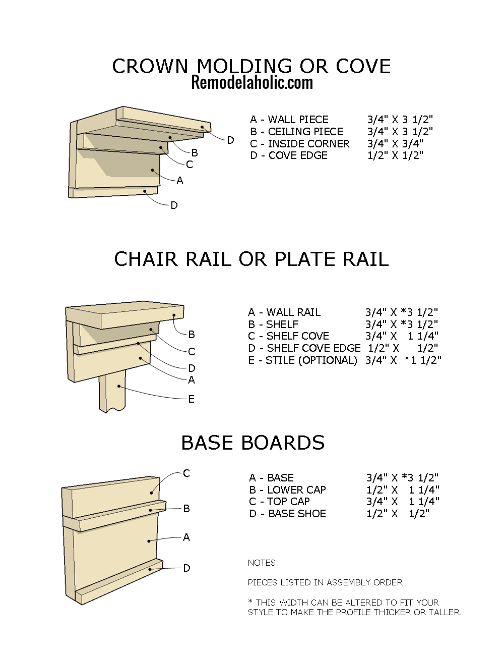 Craftsman Molding Profiles