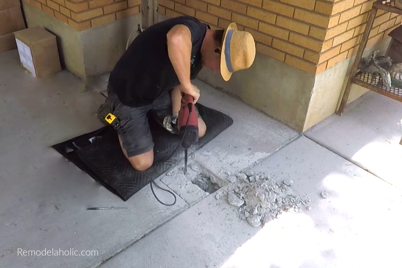 How To Pour Concrete Footings Under an Existing Concrete Patio ...