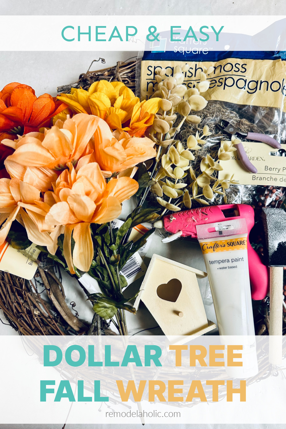 Dollar Tree Fall Wreath DIY: Creating a Charming Dollar Tree Mum ...
