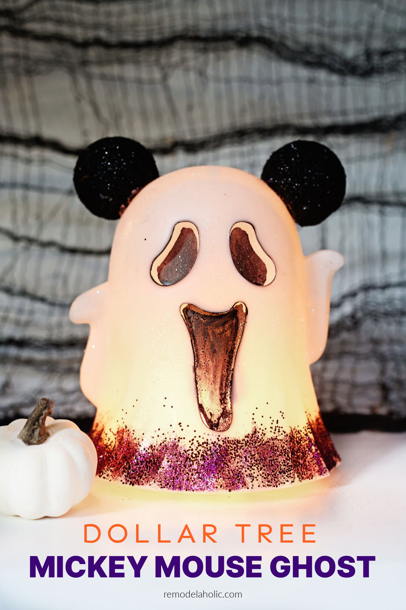 Easy DIY Ghost Mickey Mouse Luminary | Remodelaholic