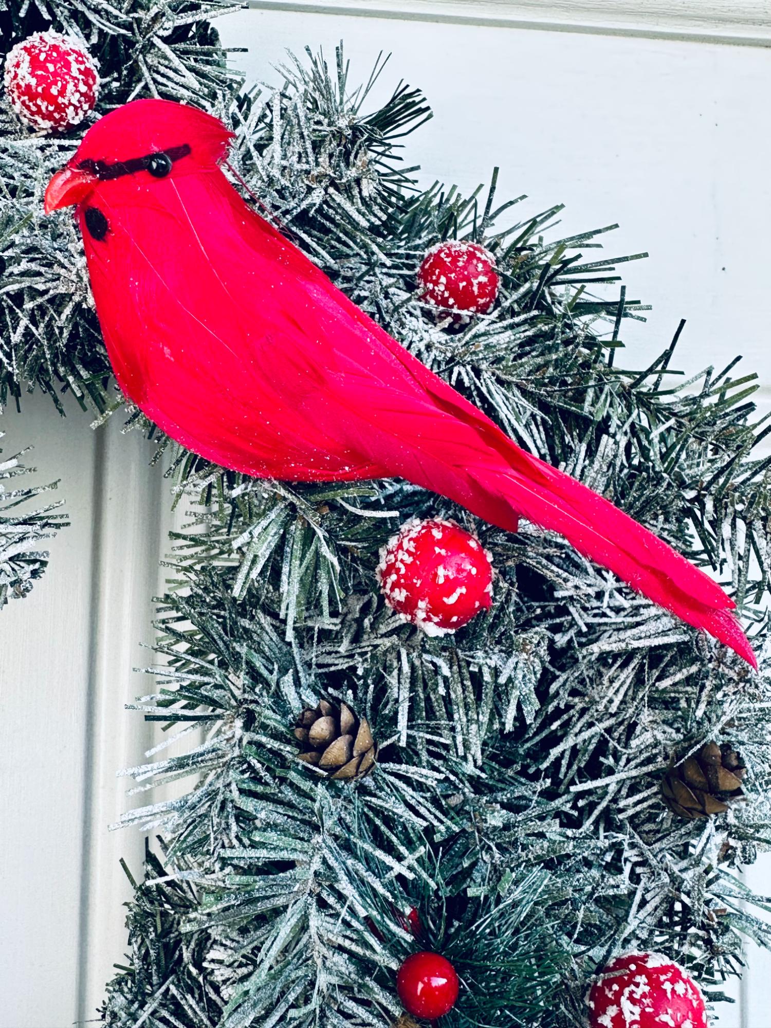 Easy Cardinal Winter Wreath DIY & How to Flock a Christmas Wreath ...