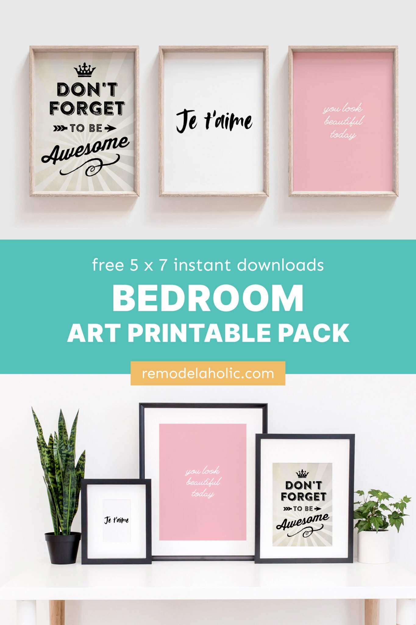 Inspirational Free Printable Wall Art for Bedroom Decor | Remodelaholic