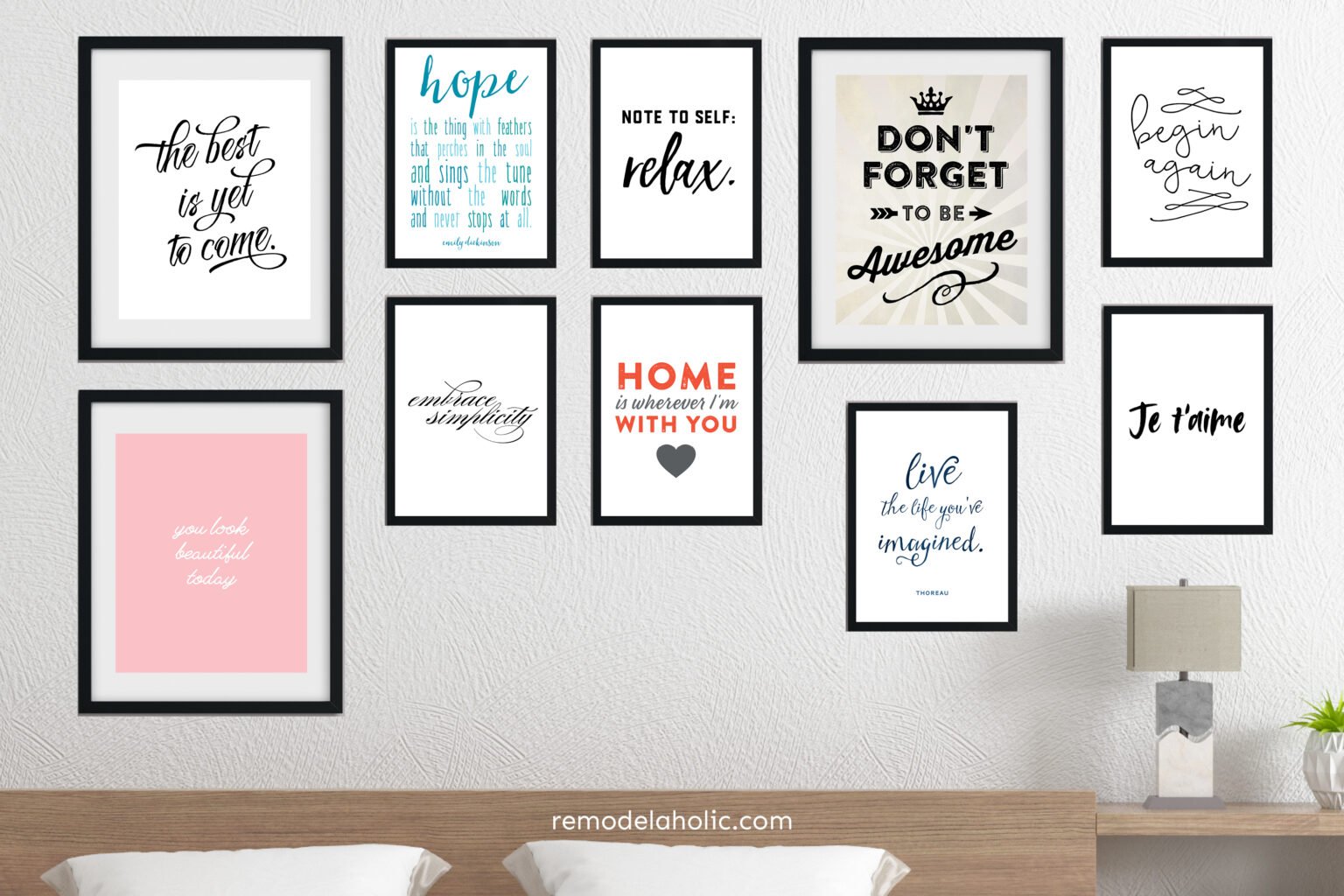 Inspirational Free Printable Wall Art for Bedroom Decor | Remodelaholic