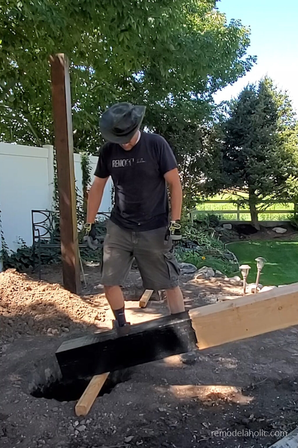 DIY Arbor Swing: How to Place and Level Posts | Remodelaholic