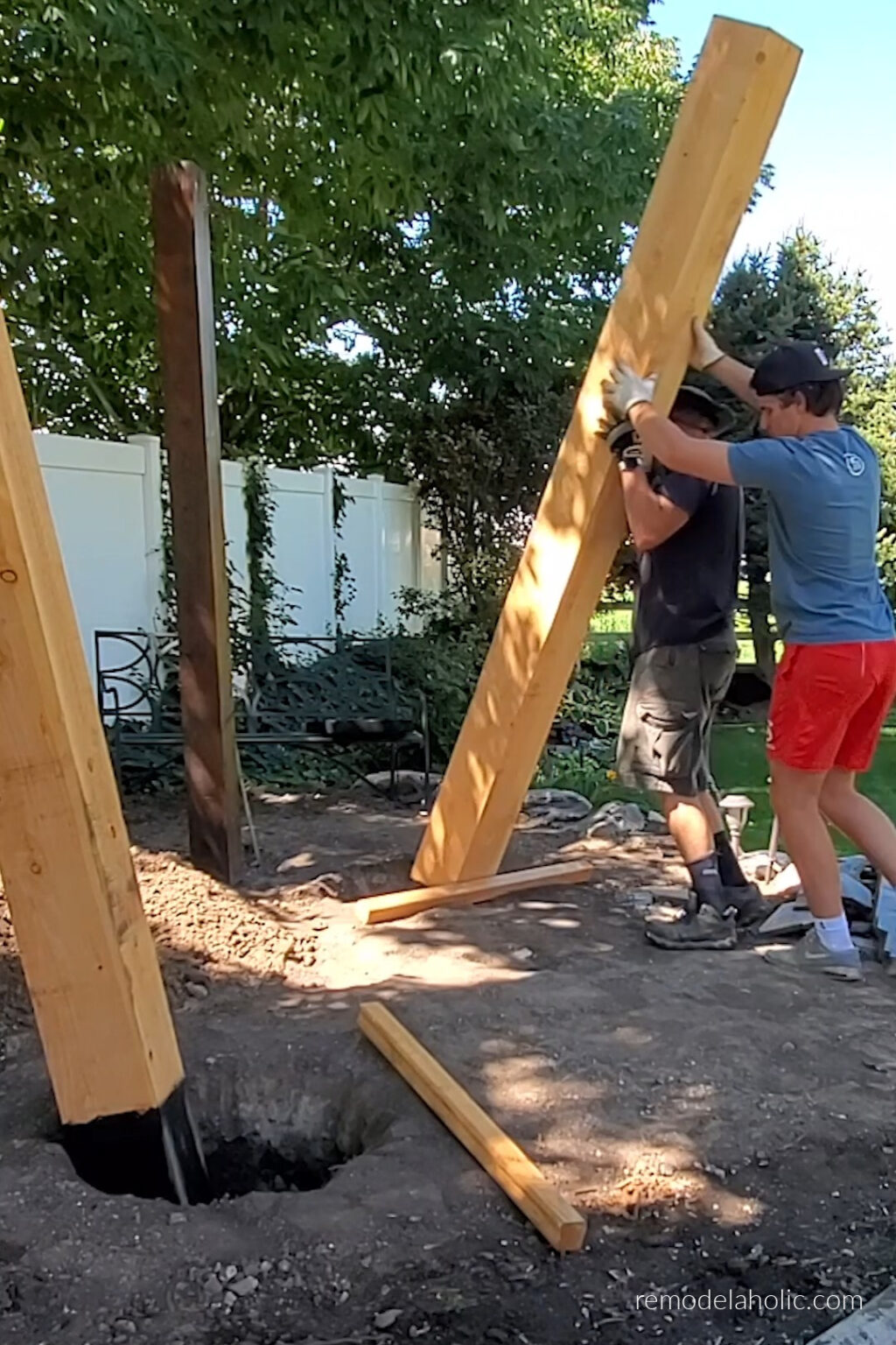DIY Arbor Swing: How to Place and Level Posts | Remodelaholic
