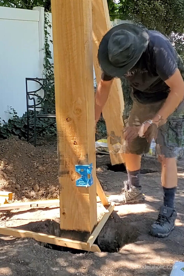 DIY Arbor Swing: How to Place and Level Posts | Remodelaholic