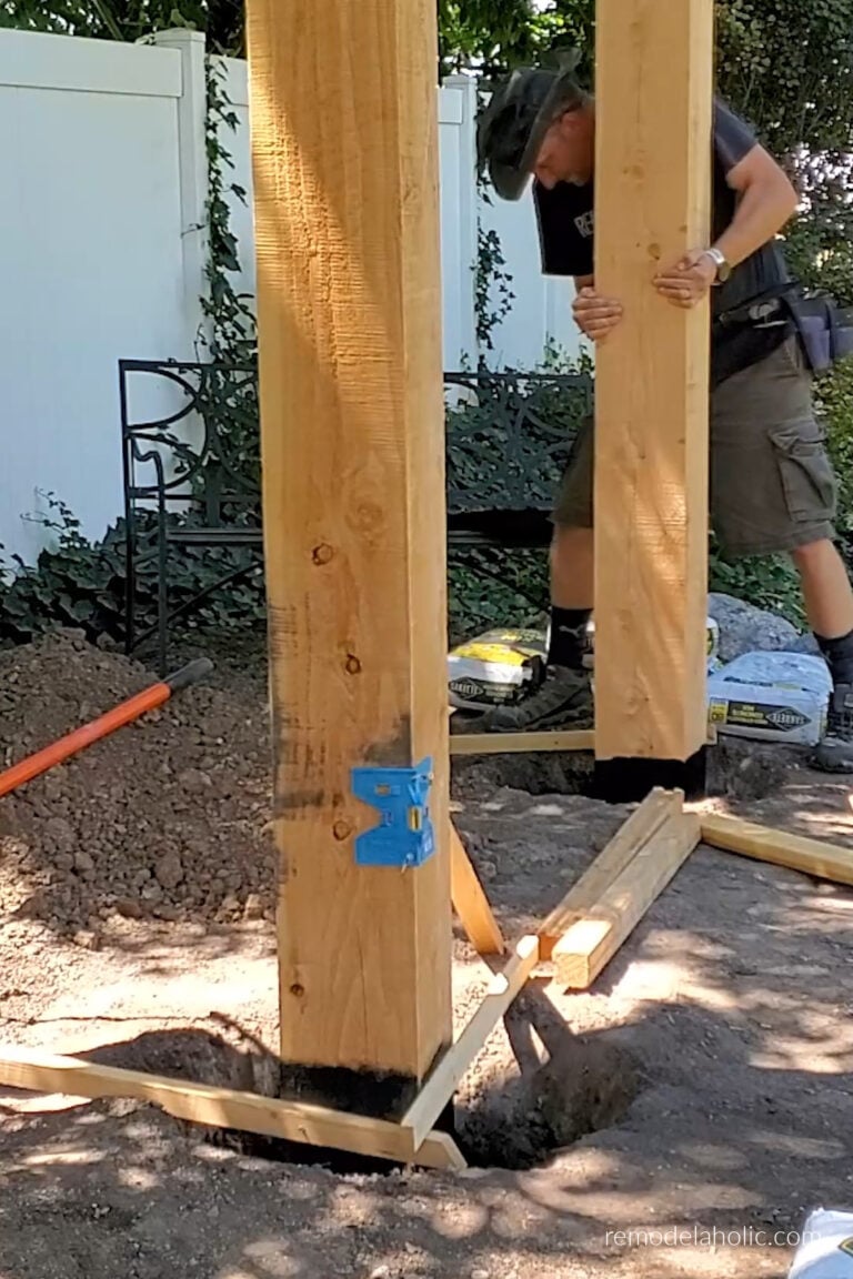 DIY Arbor Swing: How to Place and Level Posts | Remodelaholic