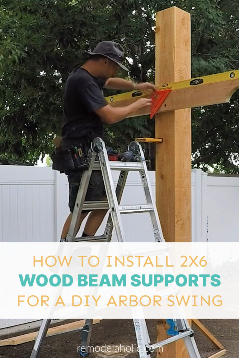 DIY Arbor Swing: How to Install Wood Beam Supports | Remodelaholic