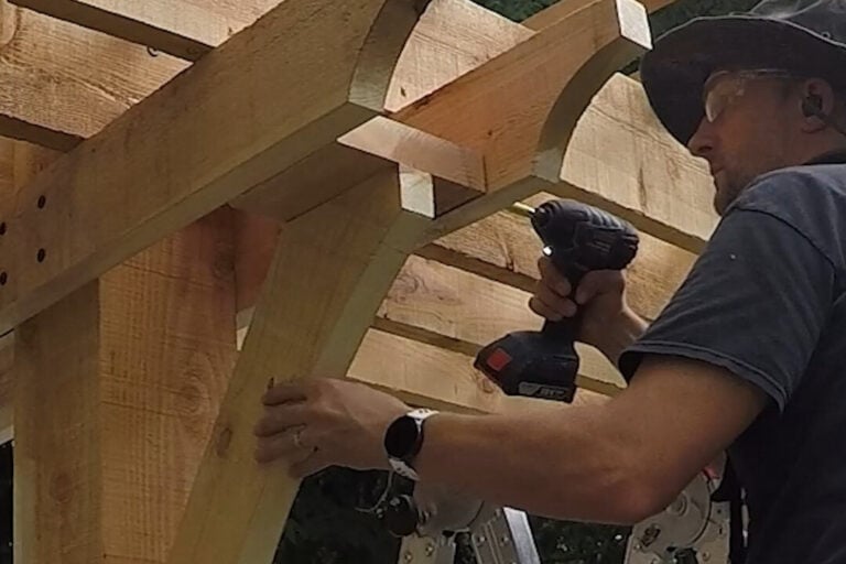 DIY Arbor Swing: How to Place and Level Posts | Remodelaholic