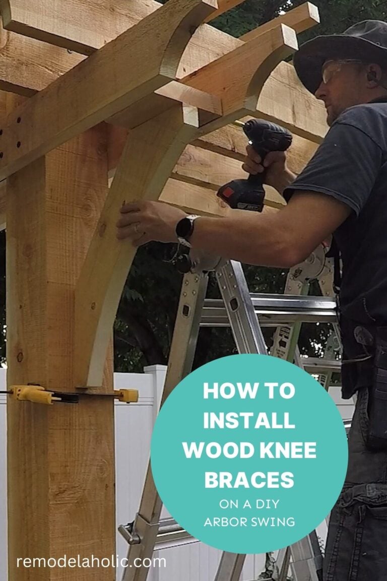 DIY Arbor Swing: How to Install Curved Wood Knee Braces | Remodelaholic