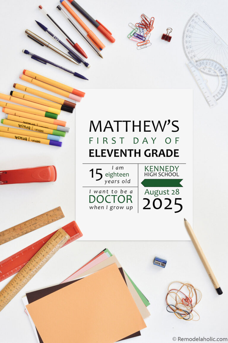 Printable First Day of School Signs (Updated for 2025-2026) | Remodelaholic